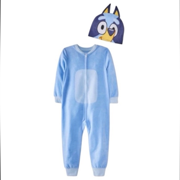 Bluey | Pajamas | Bluey Fleece Zipup Sleeper With Hat | Poshmark